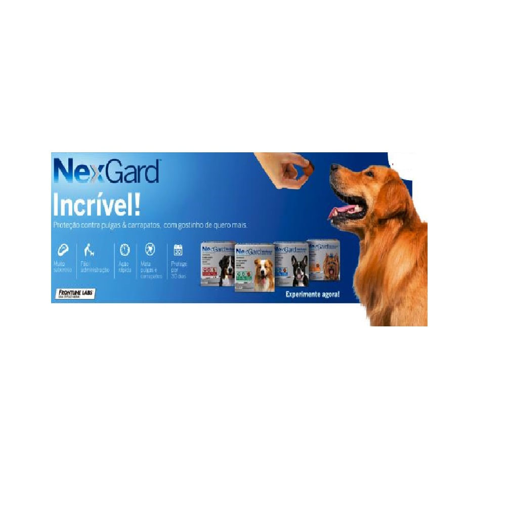 NexGard 68 mg - Cães de 10,1 a 25 Kg cx com 1 tablete - femalepet